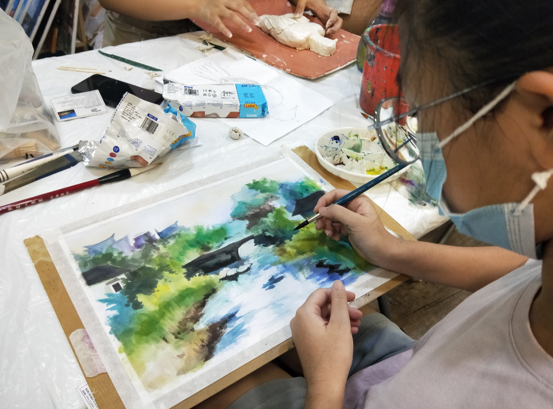 Professional Watercolour Painting at Visual Arts Centre Singapore