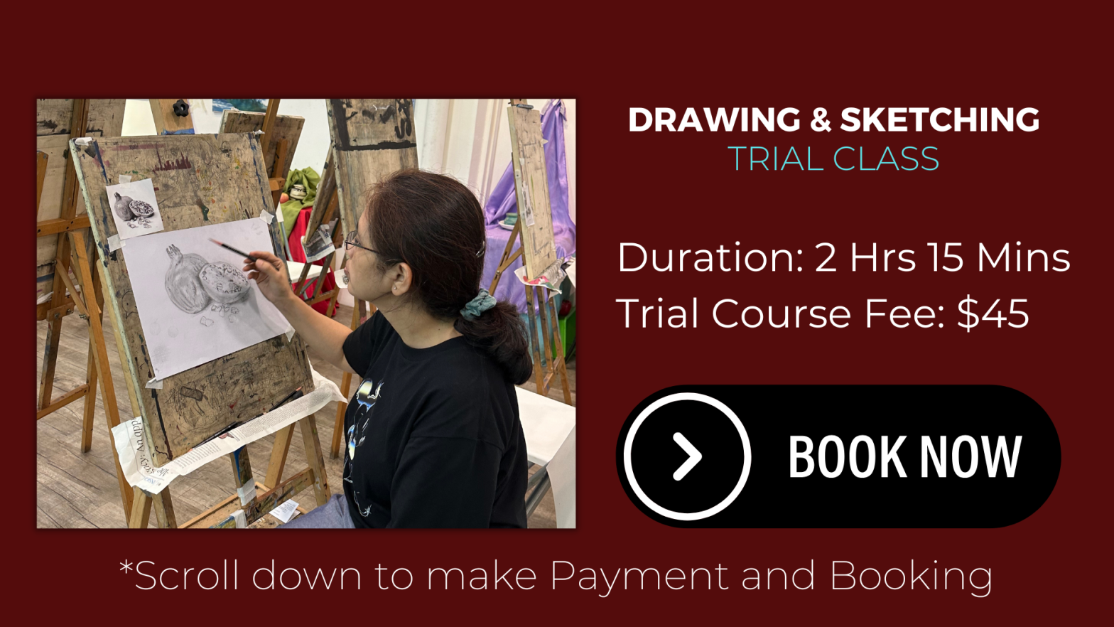 Drawing and Sketching $42 ONLY at Visual Arts Centre Singapore