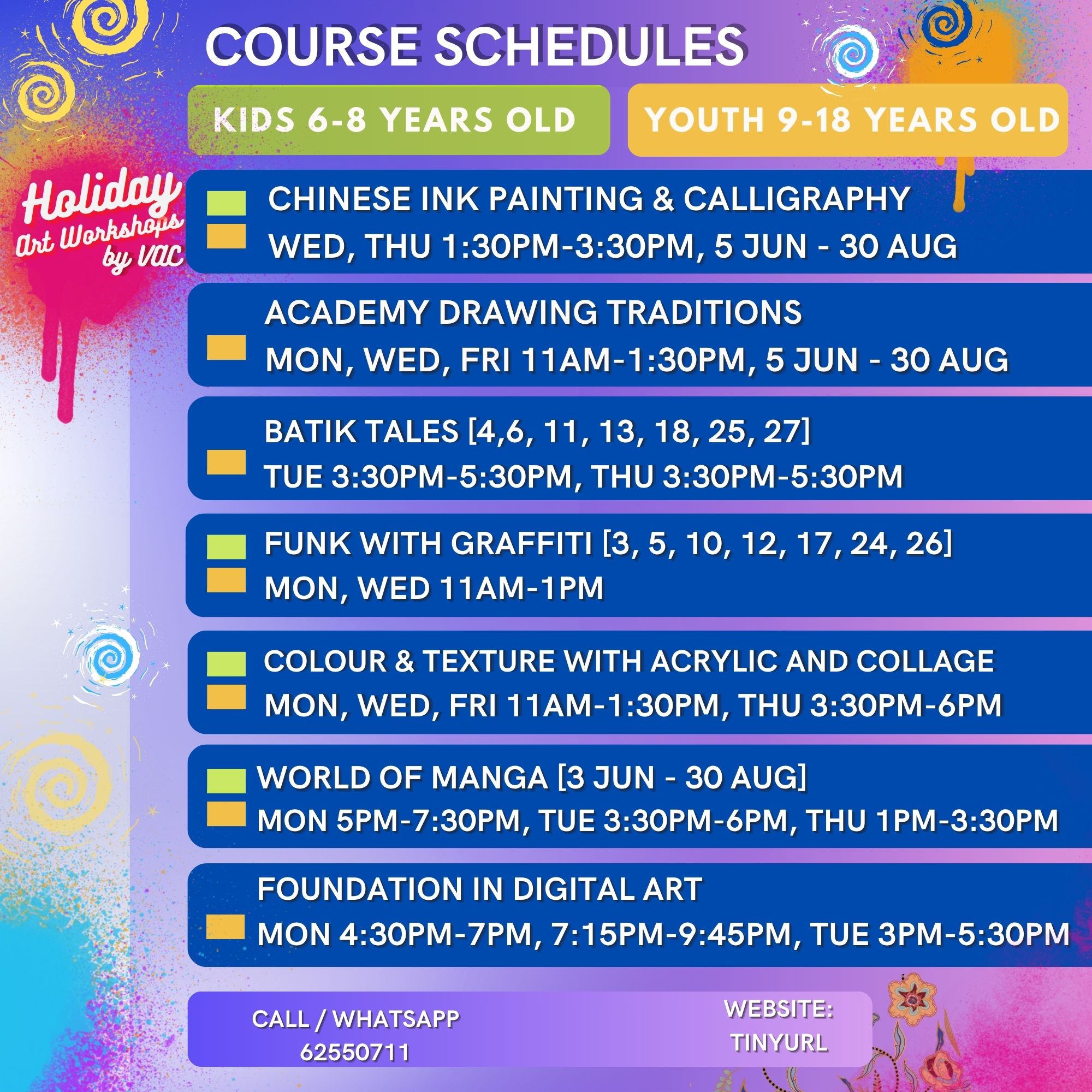 Holiday Art Classes For Kids and Teens [6-8 Years] [9-18 Years]